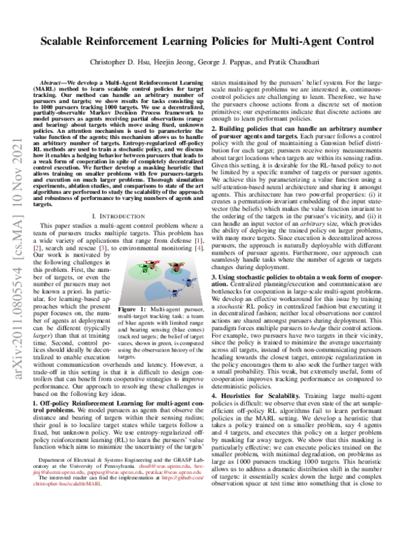 (PDF) Scalable Reinforcement Learning Policies for Multi-Agent Control