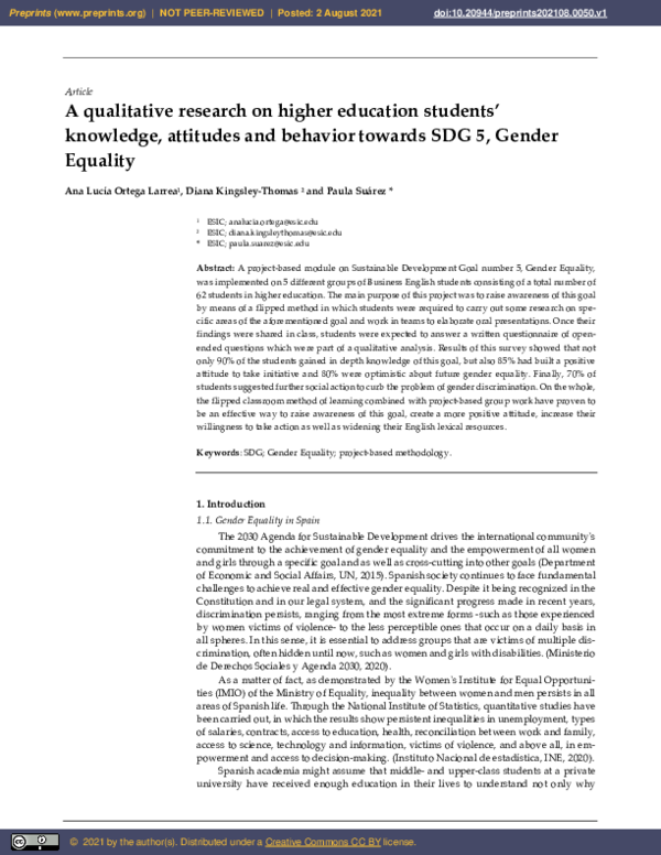 (PDF) A Qualitative Research on Higher Education Students’ Knowledge, Attitudes and Behavior ...