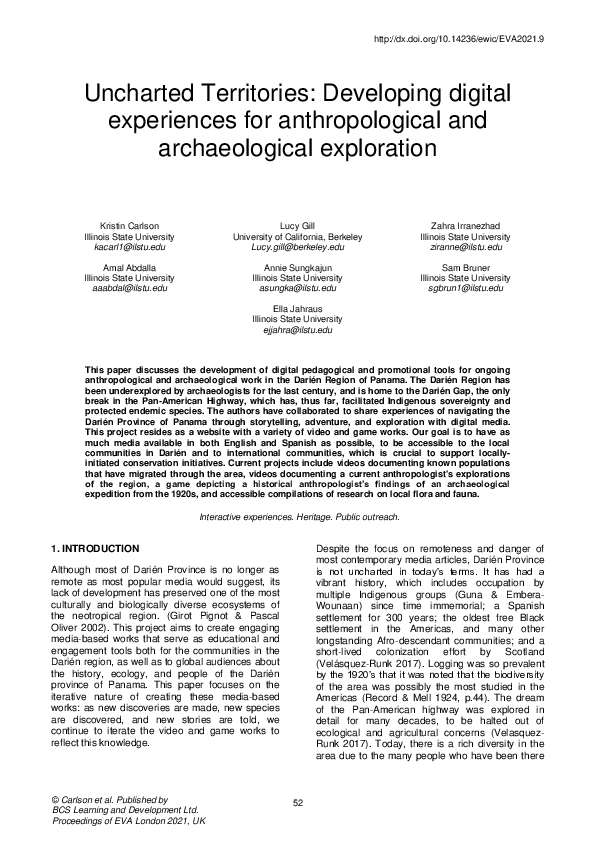 (PDF) Uncharted Territories: Developing digital experiences for anthropological and ...