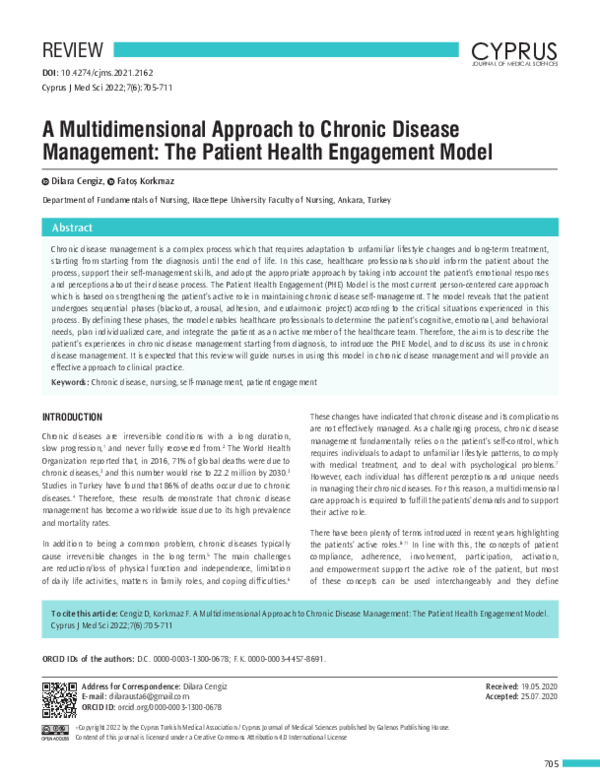 (PDF) A Multidimensional Approach to Chronic Disease Management: The Patient Health Engagement Model