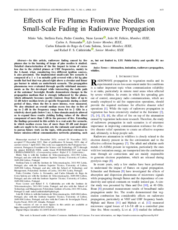 (PDF) Effects of Fire Plumes From Pine Needles on Small-Scale Fading in ...