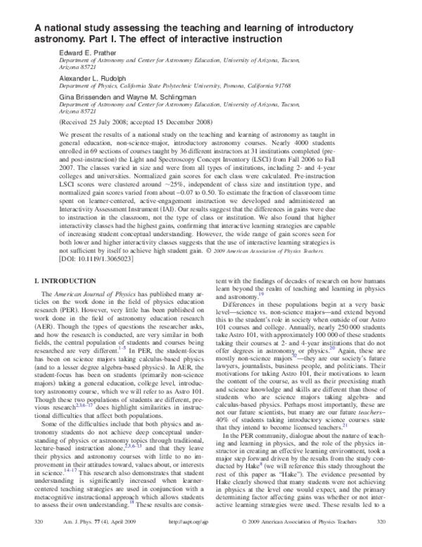 (PDF) A national study assessing the teaching and learning of ...