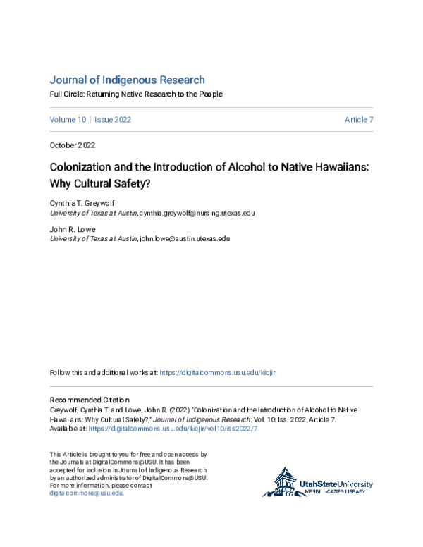(PDF) Journal of Indigenous Research Journal of Indigenous Research ...
