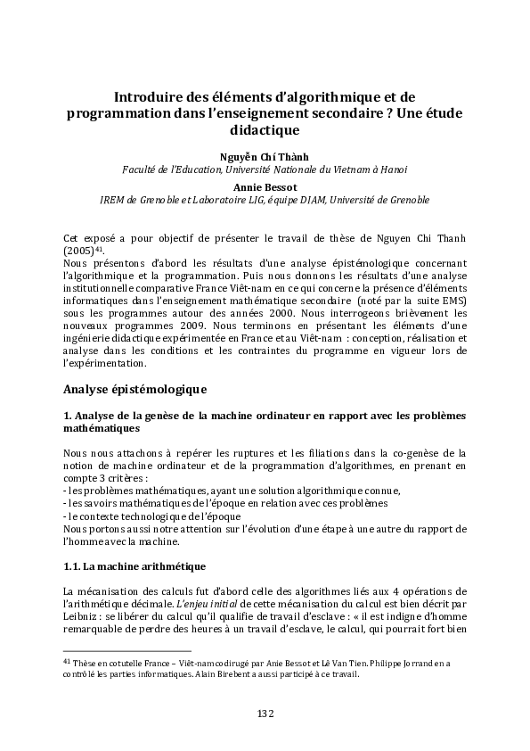(PDF) Introduire des éléments d'algorithmique et de programmation dans l'enseignement secondaire ...