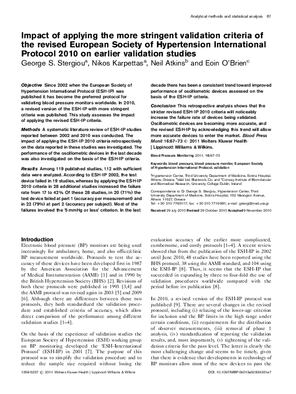 (PDF) Impact of applying the more stringent validation criteria of the ...