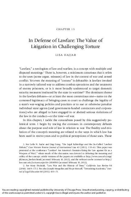 (PDF) CHAPTER 13. In Defense of Lawfare: The Value of Litigation in ...