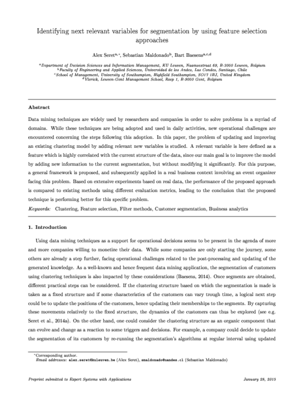 (PDF) Identifying next relevant variables for segmentation by using ...