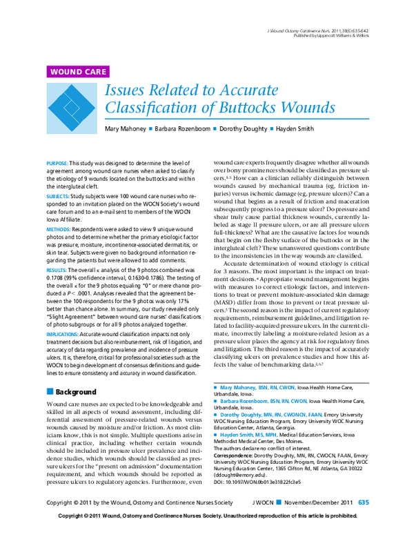 (PDF) Issues Related to Accurate Classification of Buttocks Wounds