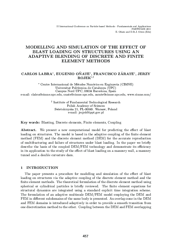 (PDF) Modelling and simulation of the effect of blast loading on structures using an adaptive ...