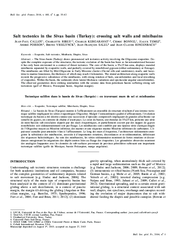 (PDF) Salt tectonics in the Sivas basin (Turkey): crossing salt walls ...