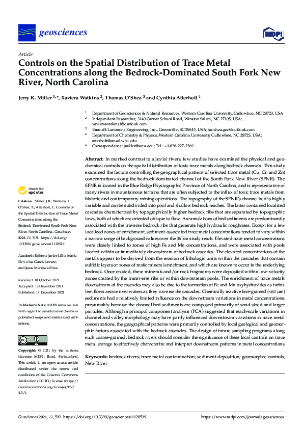 (PDF) Controls on the Spatial Distribution of Trace Metal ...