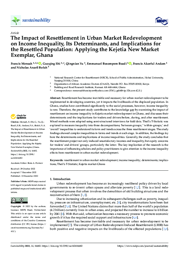 (PDF) The Impact of Resettlement in Urban Market Redevelopment on ...