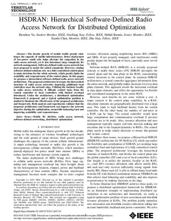 (PDF) HSDRAN: Hierarchical Software-Defined Radio Access Network for Distributed Optimization ...