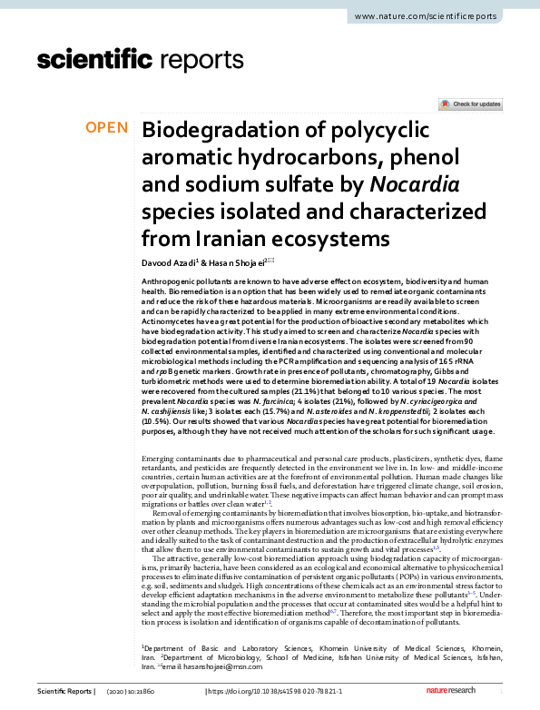 (PDF) Biodegradation of polycyclic aromatic hydrocarbons by a halophilic microbial consortium