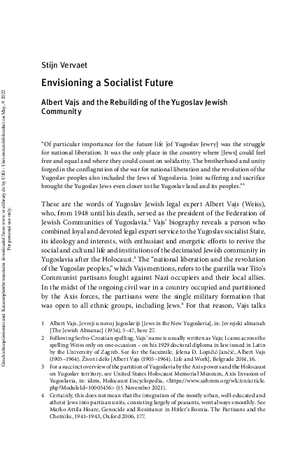 (PDF) Envisioning a Socialist Future: Albert Vajs and the Rebuilding of ...