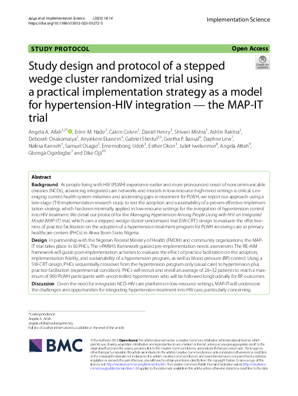 (PDF) Study design and protocol of a stepped wedge cluster randomized trial using a practical ...
