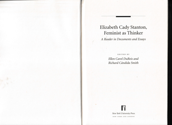 (PDF) Elizabeth Cady Stanton, Feminist as Thinker