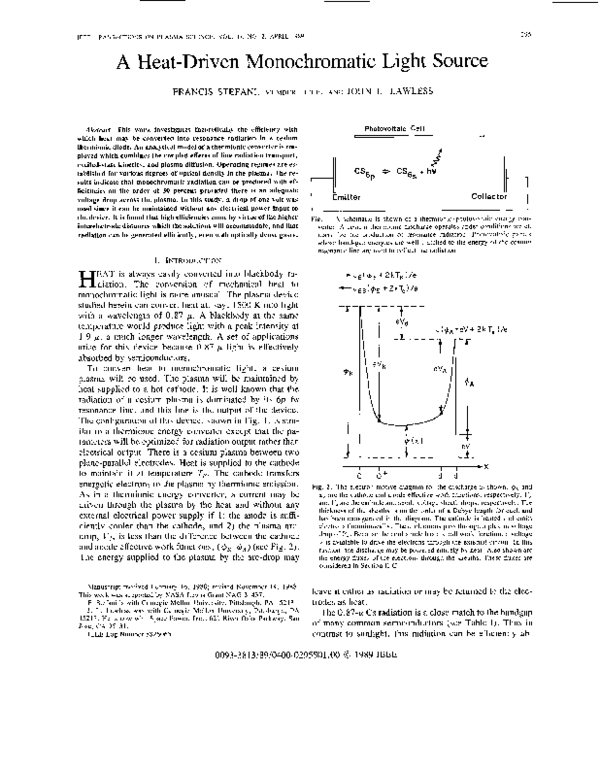(PDF) A heat-driven monochromatic light source | J. Lawless - Academia.edu