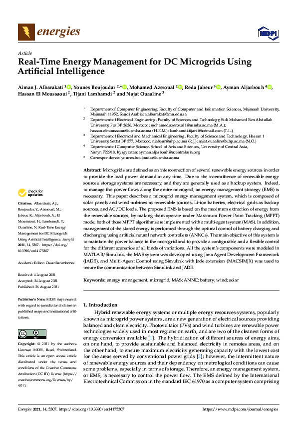 (PDF) Real-Time Energy Management for DC Microgrids Using Artificial Intelligence