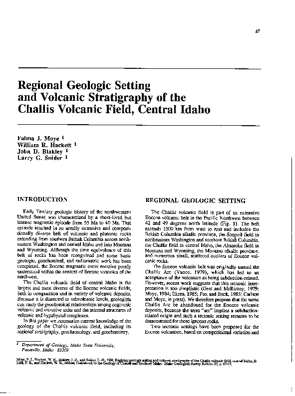 (PDF) Regional geologic setting and volcanic stratigraphy of the ...