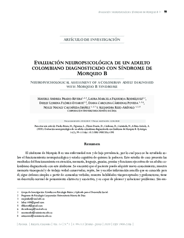 (PDF) Evaluación neuropsicológica de un adulto colombiano diagnosticado ...