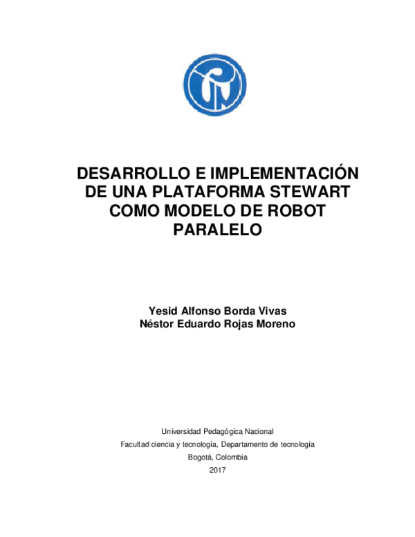 (PDF) Desarrollo e implementación de una Plataforma Stewart como modelo ...