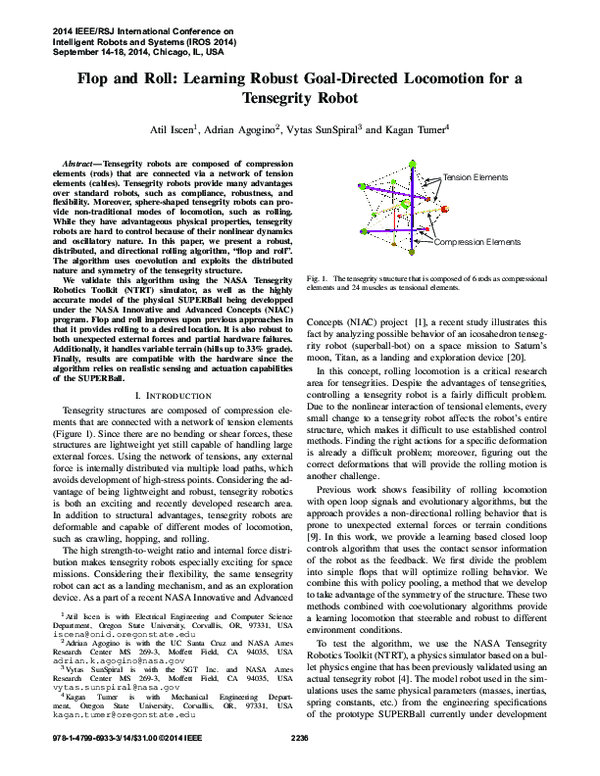 (PDF) Flop and roll: Learning robust goal-directed locomotion for a Tensegrity Robot