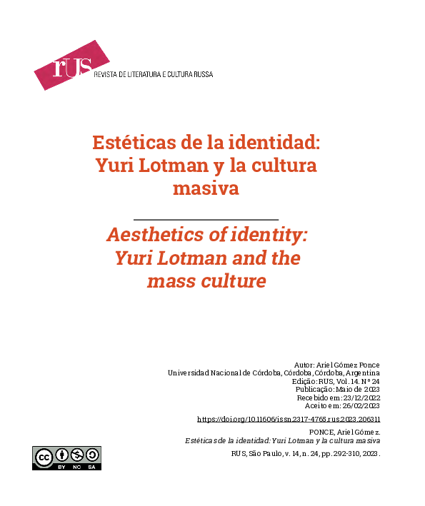 (PDF) Estéticas de la identidad: Yuri Lotman y la cultura masiva ...