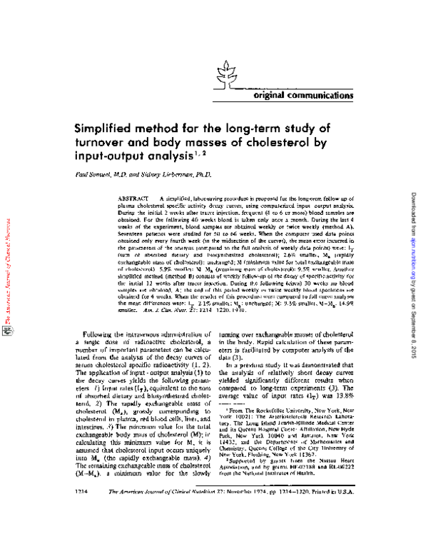 (PDF) Simplified method for the long-term study of turnover and body ...