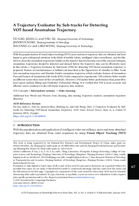 Pdf A Trajectory Evaluator By Sub Tracks For Detecting Vot Based