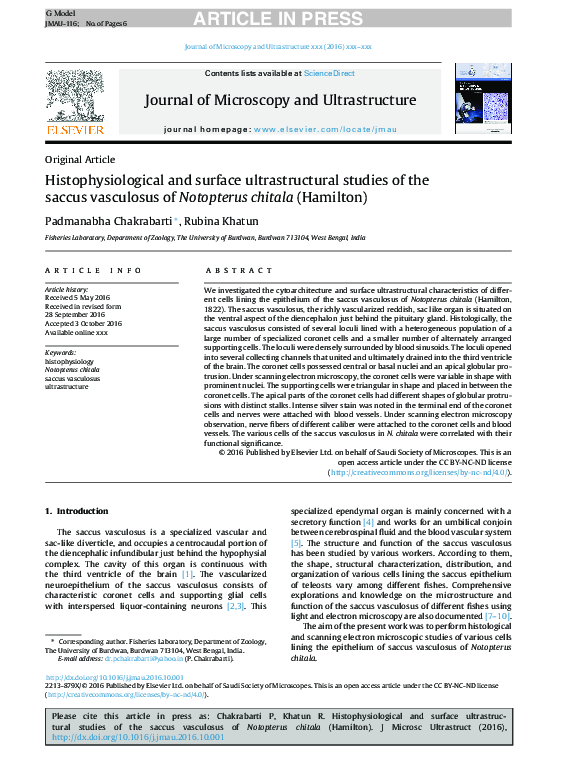 (PDF) Histophysiological and surface ultrastructural studies of the ...