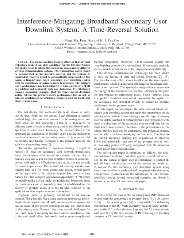 (PDF) Interference-mitigating broadband secondary user downlink system ...
