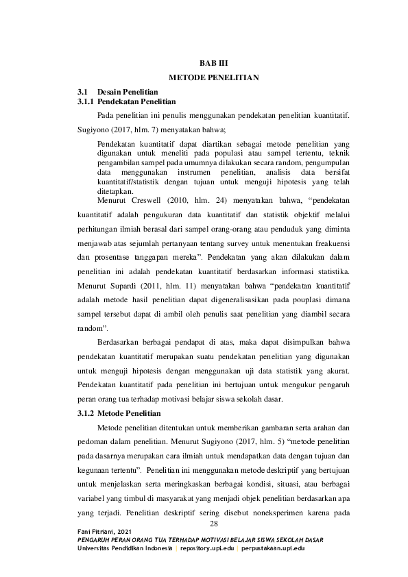 (PDF) PENGARUH PERAN ORANG TUA TERHADAP MOTIVASI BELAJAR SISWA SEKOLAH DASAR (Penelitian ...