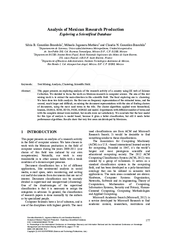 (PDF) Analysis of Mexican Research Production - Exploring a ...
