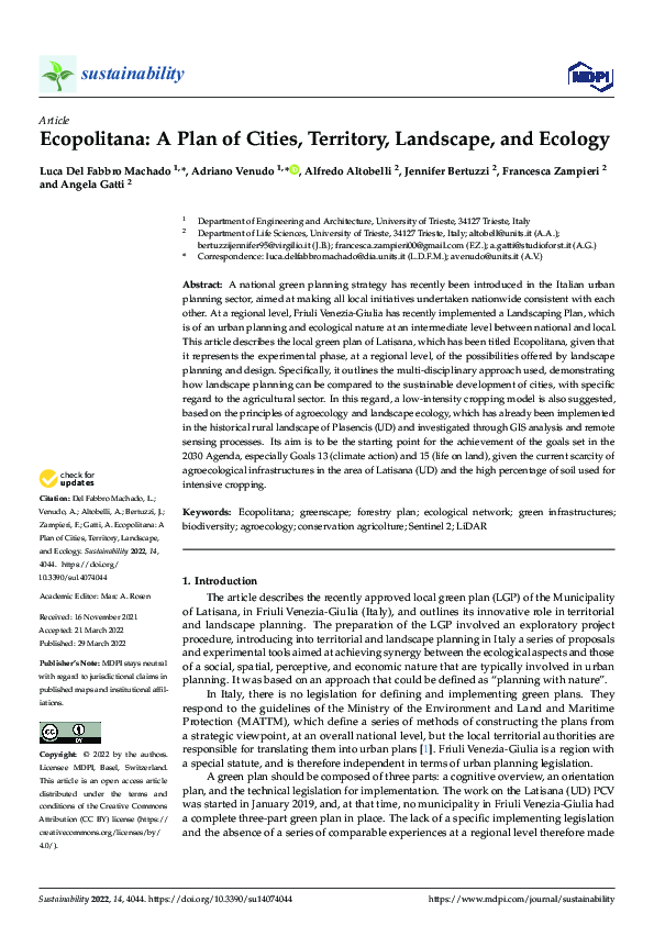 (PDF) Ecopolitana: a Plan of Cities, Territory, Landscape and Ecology