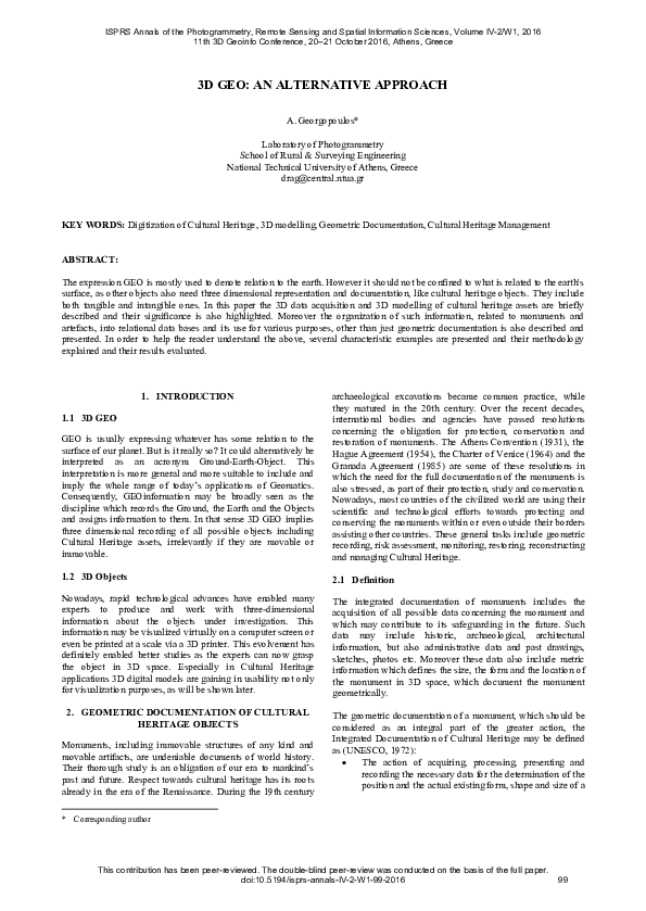 (PDF) 3D Geo: An Alternative Approach