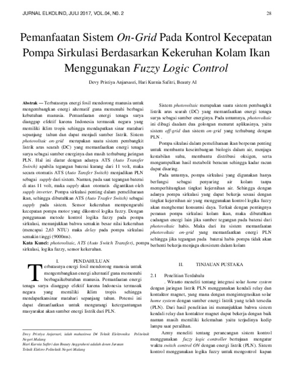 (PDF) Pemanfaatan Sistem On-Grid Pada Kontrol Kecepatan Pompa Sirkulasi ...