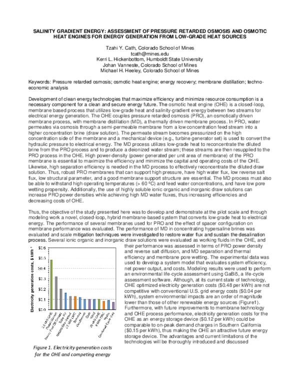 (PDF) Salinity gradient energy: Assessment of pressure retarded osmosis and osmotic heat engines ...