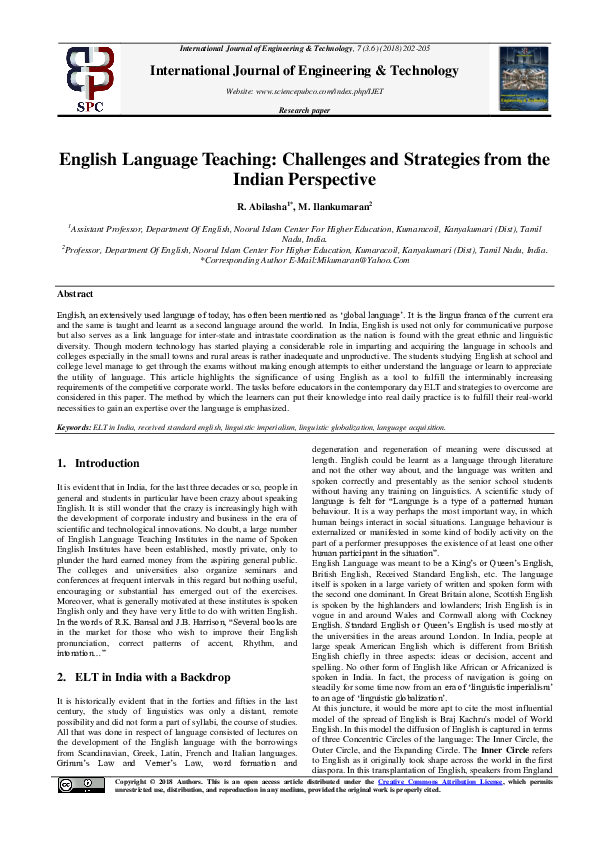 (PDF) English Language Teaching: Challenges and Strategies from the ...
