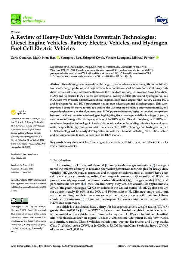 (PDF) A Review of Heavy-Duty Vehicle Powertrain Technologies: Diesel ...