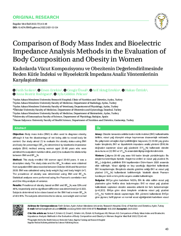 (PDF) Comparison of Body Mass Index and Bioelectric Impedance Analysis ...