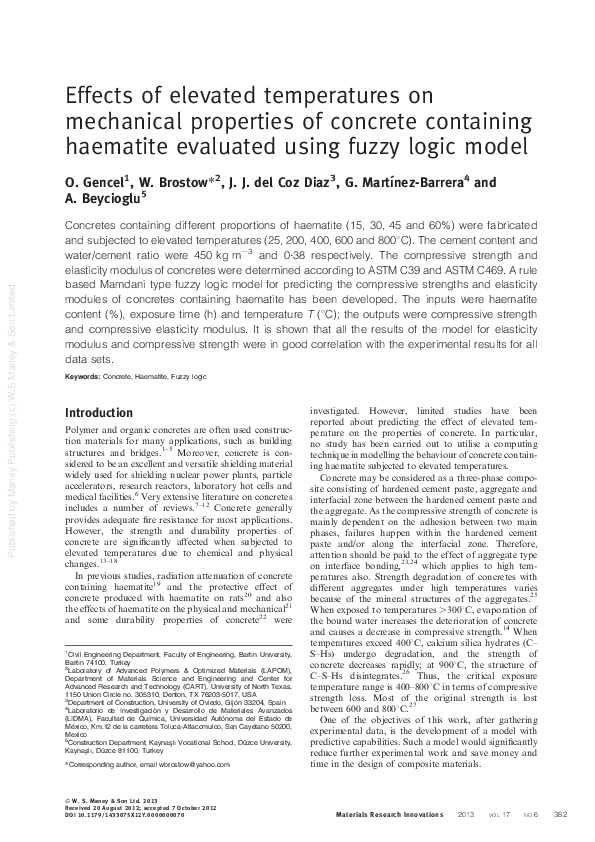 (PDF) Effects of elevated temperatures on mechanical properties of concrete containing haematite ...
