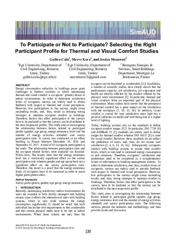 (PDF) To Participate Or Not To Participate? Selecting The Right ...