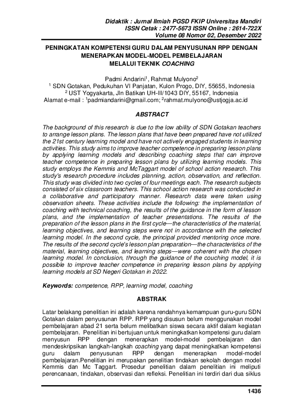 (PDF) Peningkatan Kompetensi Guru Dalam Penyusunan RPP Dengan Menerapkan Model-Model ...