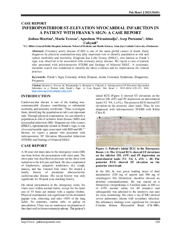 (PDF) Inferoposterior ST-Elevation Myocardial Infarction in a Patient ...