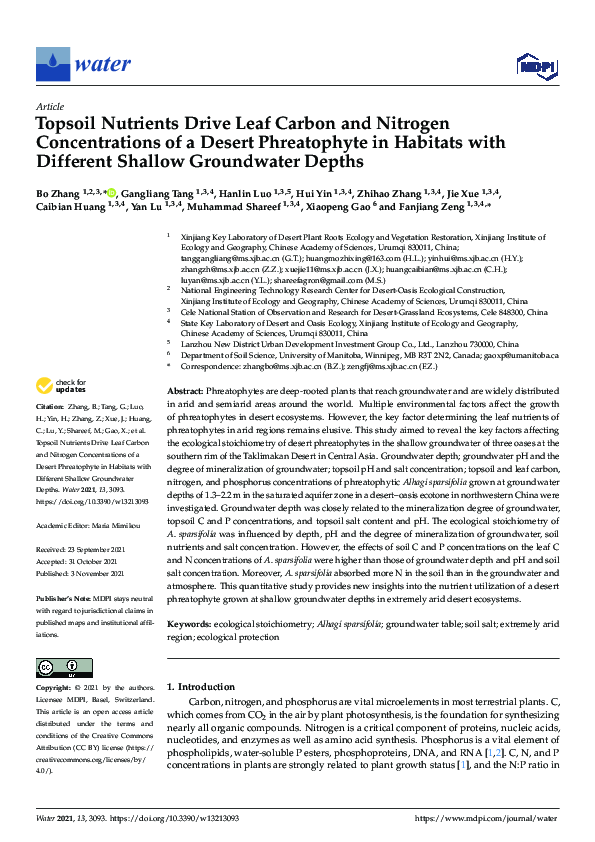 (PDF) Topsoil Nutrients Drive Leaf Carbon and Nitrogen Concentrations ...