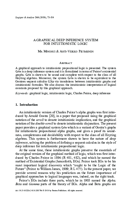 (PDF) A GRAPHICAL DEEP INFERENCE SYSTEM FOR INTUITIONISTIC LOGIC