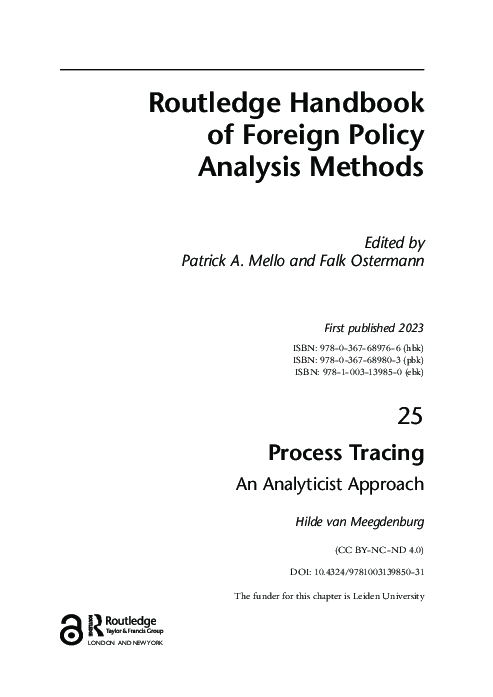 (PDF) Innovative Process Tracing in Foreign Policy