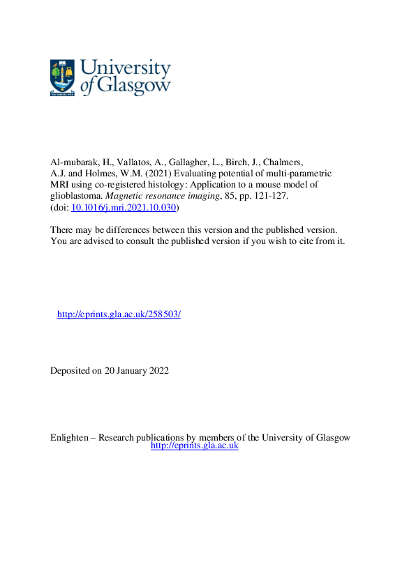 (PDF) Evaluating potential of multi-parametric MRI using co-registered histology: Application to ...