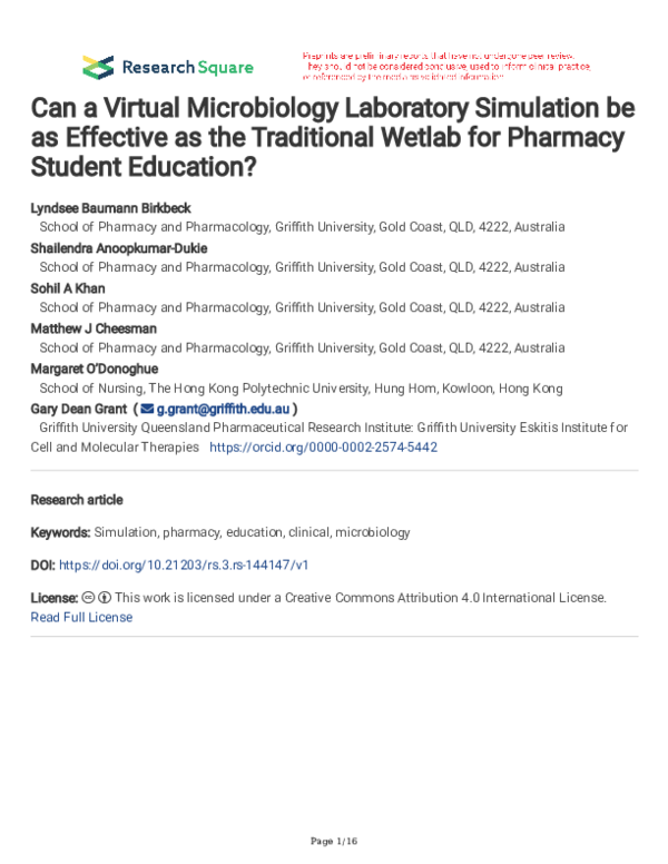 (PDF) Can a Virtual Microbiology Laboratory Simulation be as Effective ...